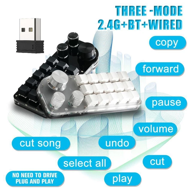 15 KEYS GAMING Keyboard, Programmable Keyboard with 3 Knobs, Mechanical ...