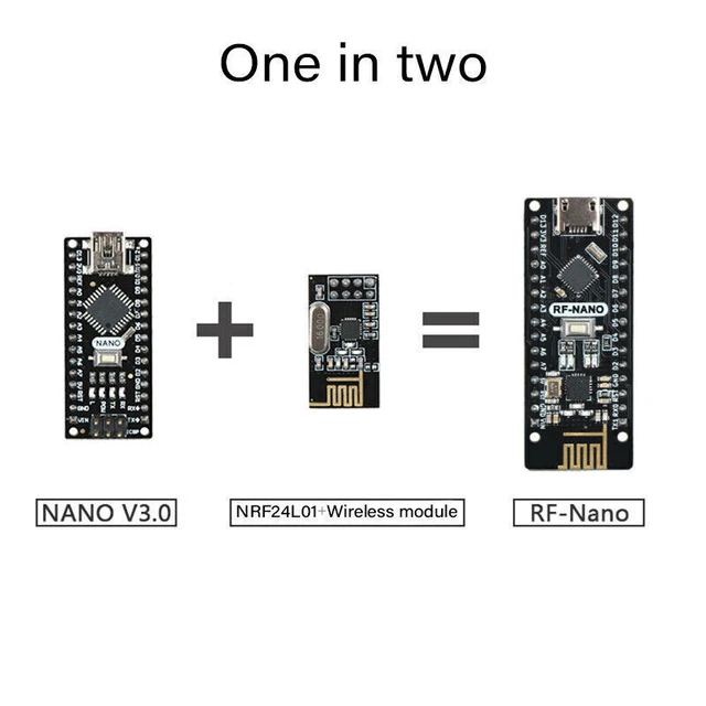 NANO V3.0 ATMEGA328P Nrf24L01 migliorato + modulo radio per Arduino EUR ...