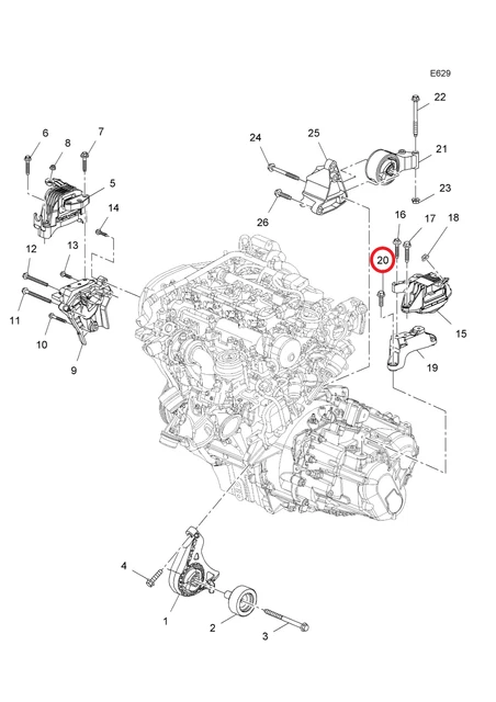 ORIGINALE GM/OPEL - 13248571 Supporto Sospensioni SX Astra J Zafira C ...