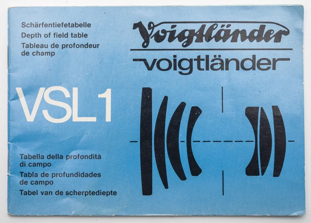 TABLE DE PROFONDEUR De Champ Voigtländer VSL1 VSL 1 VSL-1 VSL1 EUR 24,20 - PicClick FR