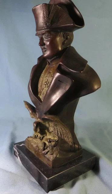 RARE ANCIEN GRAND BEAU BUSTE STATUE NAPOLÉON Ier MÉTAL SIGNÉ BARYE FILS ...