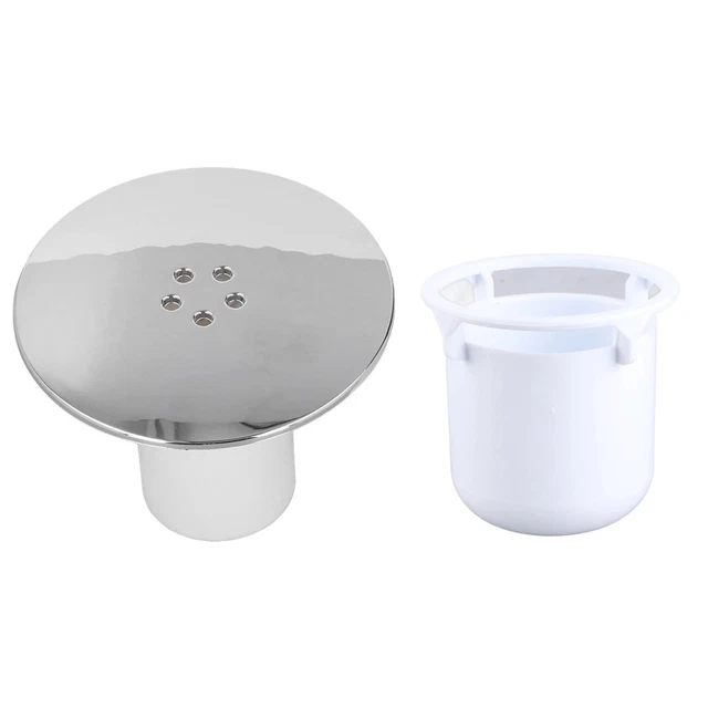 SHOWER DRAIN COVER Waste Trap Plug Hole Replacement Chrome Fast Flow ...