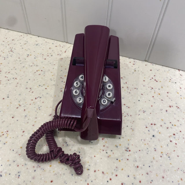VINTAGE 1970S PURPLE Trim Push Button Phone Untested £19.95 - PicClick UK