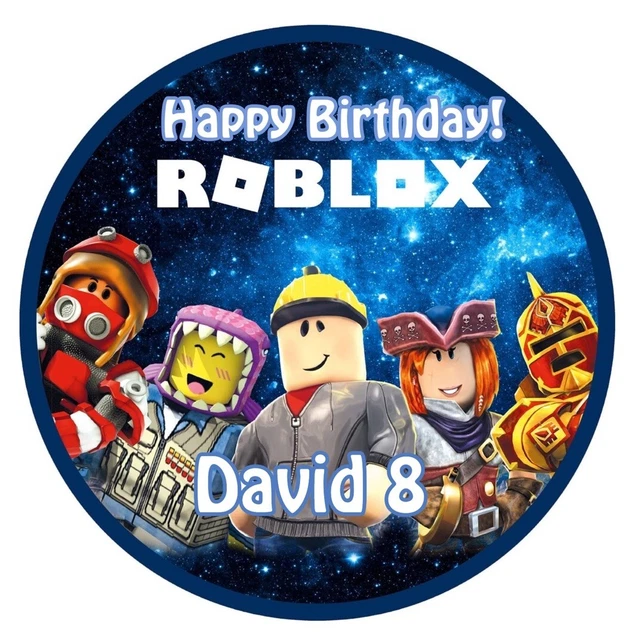 ROBLOX EDIBLE ICING Cake Topper Birthday Personalised Round £5.99 ...