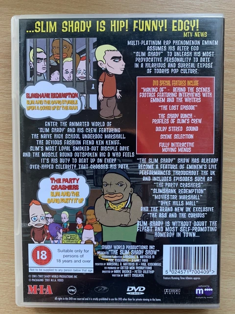 THE SLIM SHADY Show DVD 2001 Eminem Dessin Animé Hip Saut Comédie Série ...