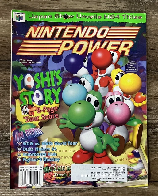 NINTENDO POWER MAGAZINE Volume 104 January 1998 Yoshi Story 64 Poster £ ...