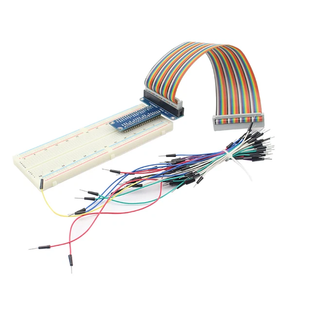 BOARD KIT+GPIO/JUMPER CABLE+BREADBOARD+JUMP Cable For Raspberry Pi 3 4 ...