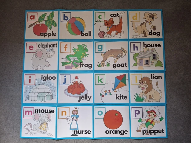 VINTAGE ALPHABET A-Z Wall Chart Frieze Poster 1990s Good Condition £4. ...