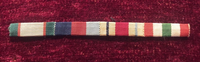 WW2 BRITISH MEDAL ribbons India GSM, 1939-1945, Africa & Italy stars ...
