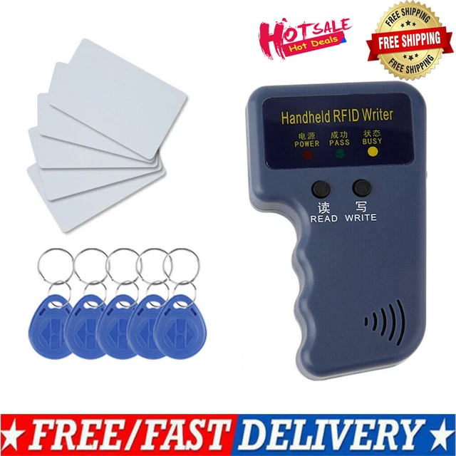 HANDHELD RFID ID Card Copier Key Reader Writer Duplicator 125KHz+5PCS ...