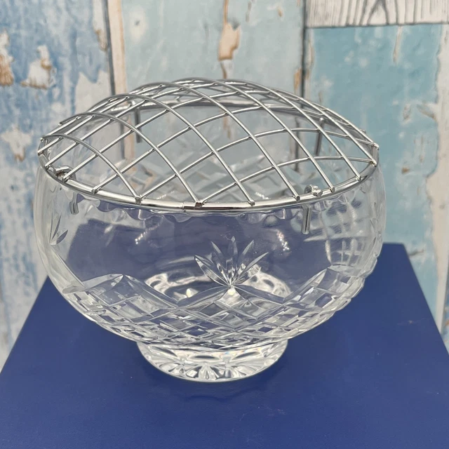 CRYSTAL CUT GLASS Rose Bowl-New With Damaged Box-12 cm X 8.5cm-FREE UK ...