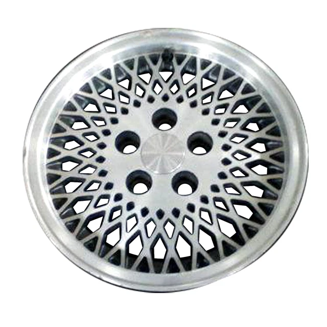 15X7 SNOWFLAKE DESIGN Alloy Wheel Flange Cut & Painted Black 560-01513 ...