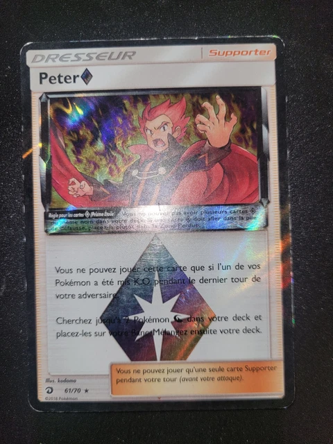 CARTE POKÉMON PETER 61/70 HOLO PRISME Soleil et Lune fr état excellent ...