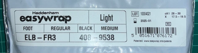 HADDENHAM EASYWRAP® FOOT, Regular, Medium Length, Light Compression, (Black). £12.50 - PicClick UK
