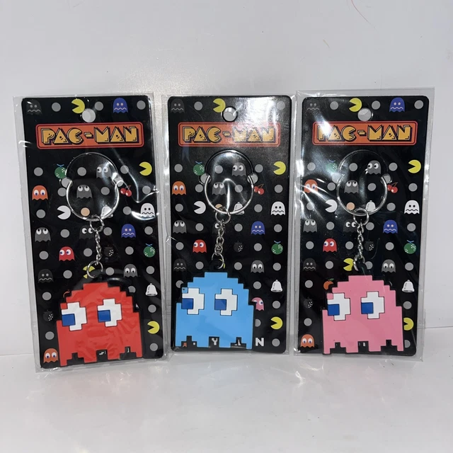 SET OF 3 Pac-Man Rubber Keychains Bandai Namco Retro £13.37 - PicClick UK