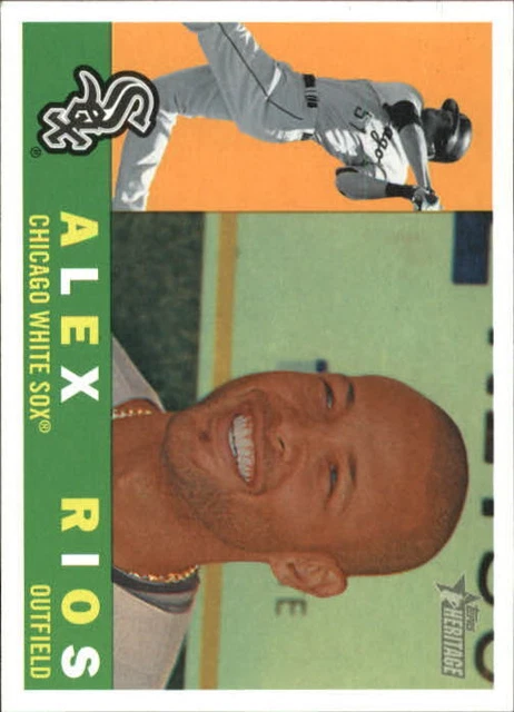 CARTE DE BASEBALL 2009 Topps Heritage Chicago White Sox #569a Alex Rios ...