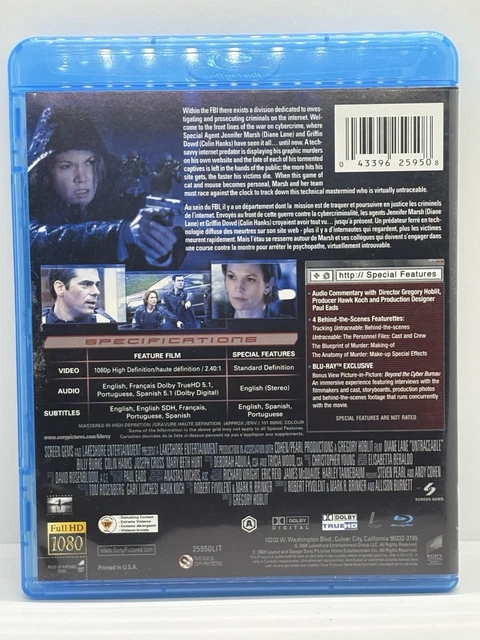 UNTRACEABLE BLU-RAY 2008 Diane Lane Crime Thriller 1080p £5.18 ...