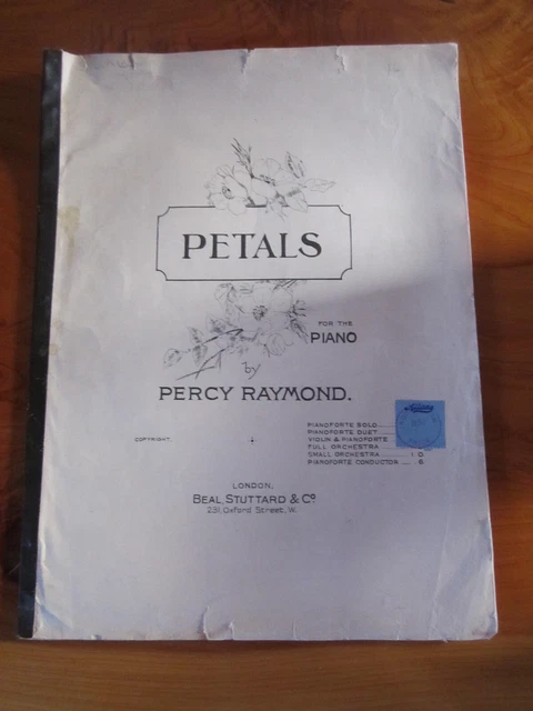 VINTAGE SHEET MUSIC Petals For The Piano By Percy Raymond Great ...