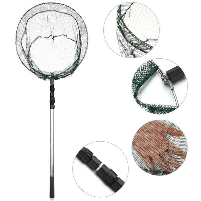 RETRACTABLE LONG HANDLE Fly Fishing Telescoping Pole Landing Nets ...