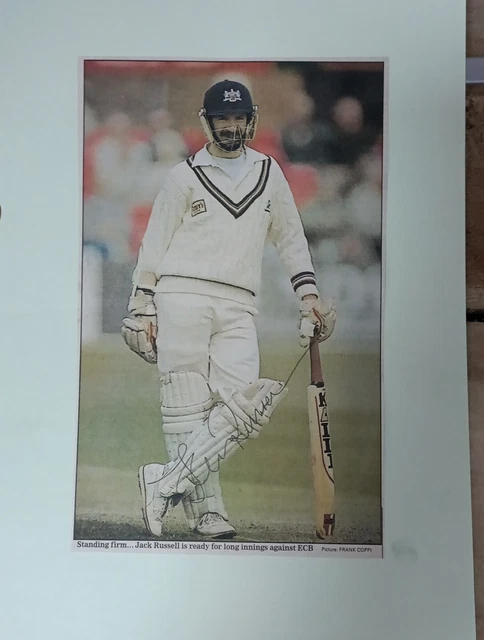 JACK RUSSELL ENGLAND Cricketer Original Signature On Newspaper Cutting ...