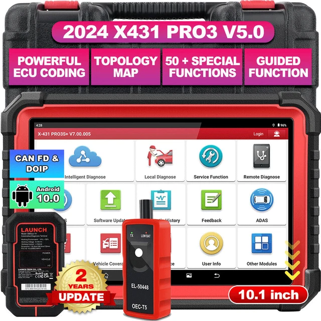 2024 LAUNCH X431 PRO3S+ 5.0 Bidirectional Key Coding Car Diagnostic ...