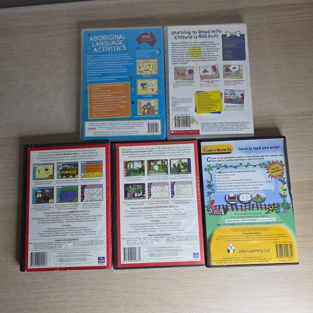 KIDS EDUCATIONAL PC CD-ROM Bundle x5 Jolly Phonics Clifford Aboriginal ...