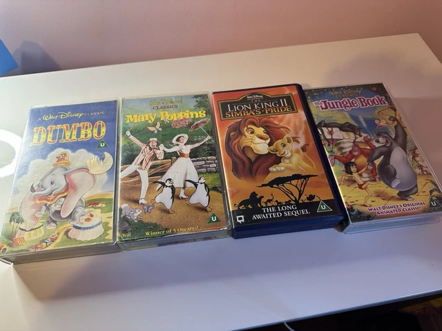 DISNEY VHS VIDEO Tapes Bundle Pack- Dumbo, Jungle Book, Mary Poppins ...