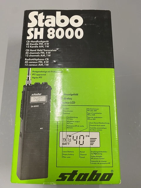 STABO SH 8000 Handfunkgerät CB Funk Handgurke 40 FM 12 Am Kanäle Gummiantenne EUR 64,00 ...