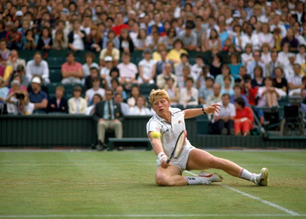 BORIS BECKER OF West Germany enroute to winning the men's singles - Old ...