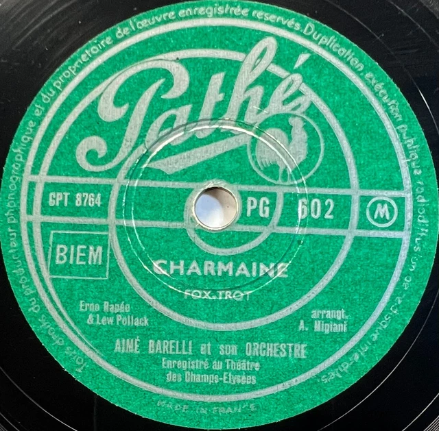AIMÉ BARELLI ET son Orchestre : Stardust / Charmaine DISQUE 78 RPM ...