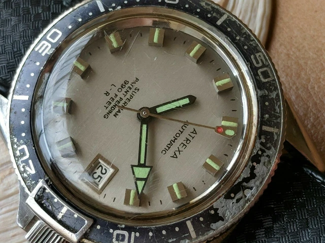 VINTAGE YEMA ATREXA Superman 30 ATM Diver w/Pristine Dial,Bezel Lock ...