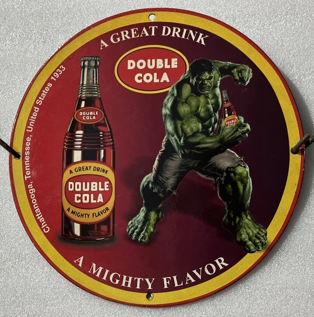 1933 DOUBLE COLA Hulk Great Drink Garage Mancave Porcelain Enamel Sign. $205.00 - PicClick AU