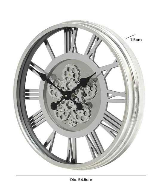 BROOKLYN STEAMPUNK CHIFFRE Romain Argent Gears Squelette Analogue ...