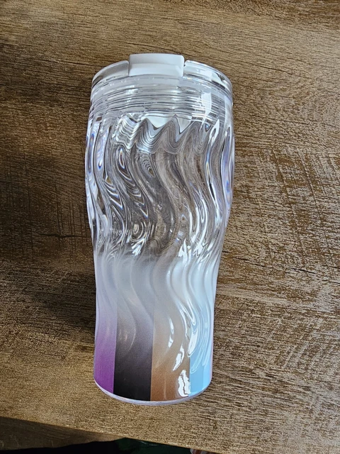 COSTA COFFEE PRIDE Clear Waffle Cold Travel Cup With Straw Hole ...