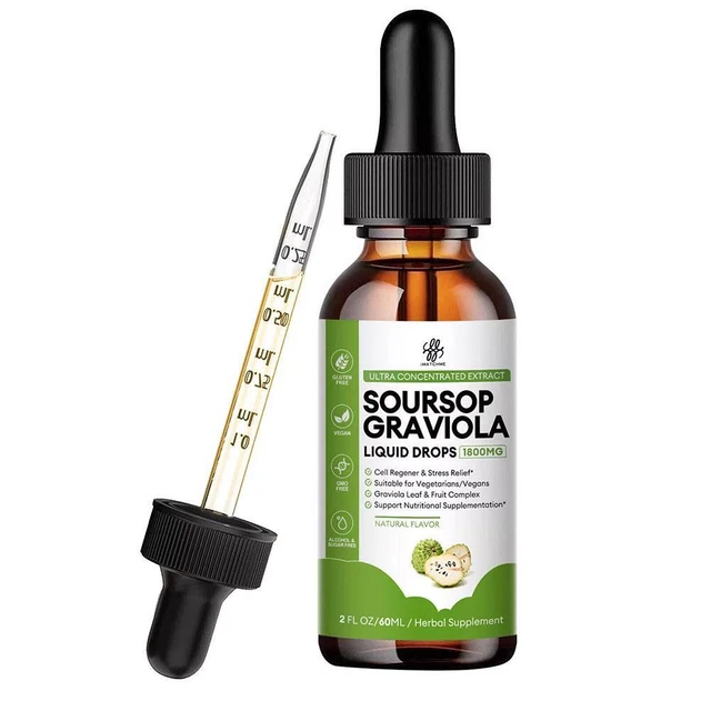 100% PURE ORGANIC Soursop Extract, Tindedly Soursop Graviola Liquid ...