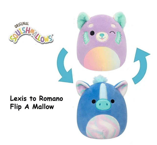 SQUISHMALLOWS FLIP-A-MALLOW - Lexis the Red Panda to Romano the Blue ...