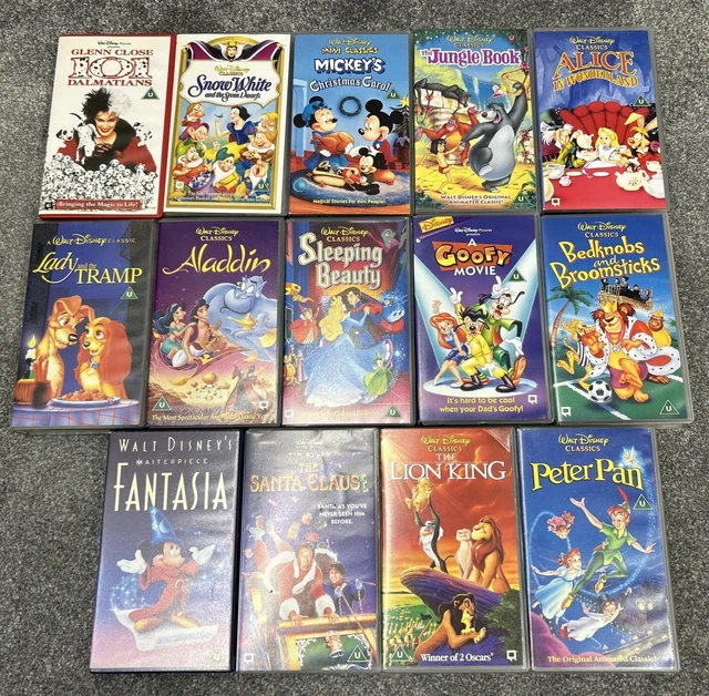Walt Disney Vhs Tape Bundle X14 Aladdin Goofy Movie Mickeys Christmas