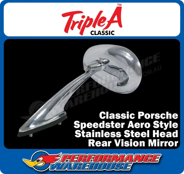 AERO SPEEDSTER STYLE Rear Vision Mirror suit Porsche 356, Stainless ...