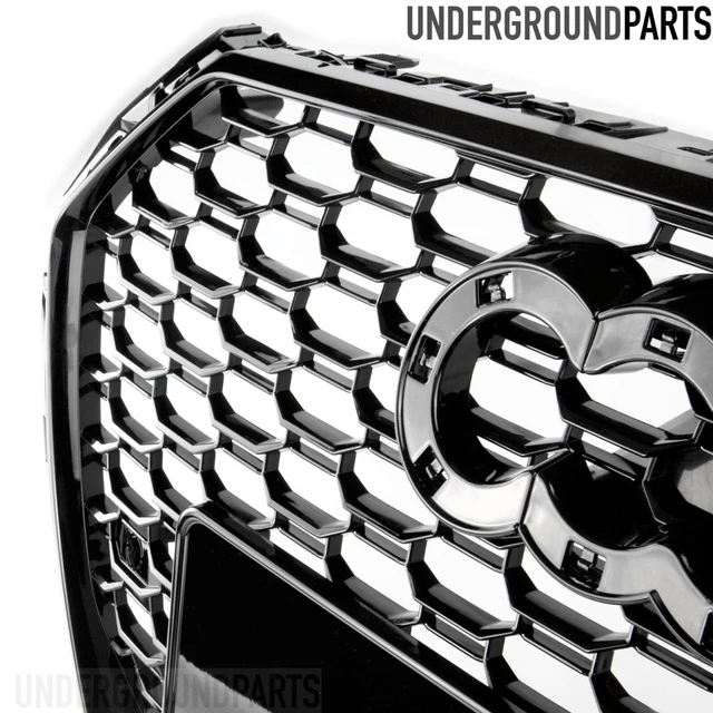 AUDI A4 B9 Rs4 Style Gloss Black Honeycomb Grille Front Radiator Bumper ...