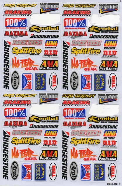 SPONSOR STICKER LOGO 1 Sheet UNI Logo Racing Model Motorbike Car Bike ...