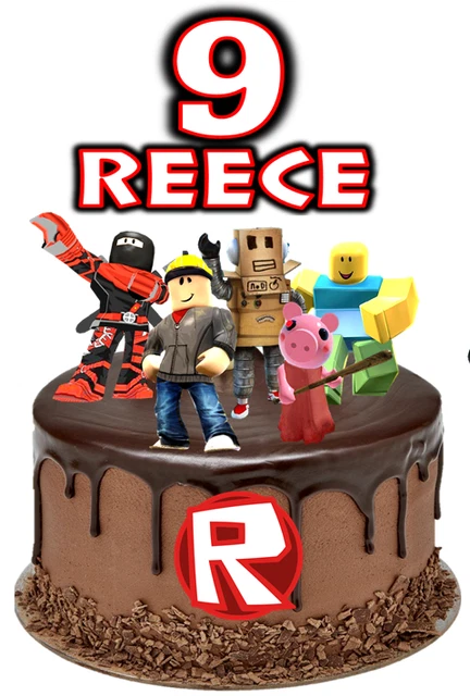 ROBLOX CAKE TOPPER Set Personalised Name Age Glossy Cardstock ...