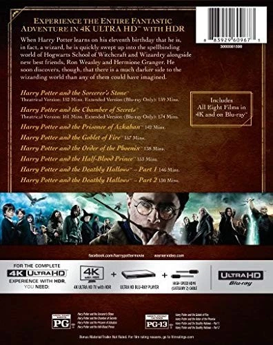 HARRY POTTER: 8-FILM Collection (4K UHD Blu-ray) Daniel Radcliffe ...