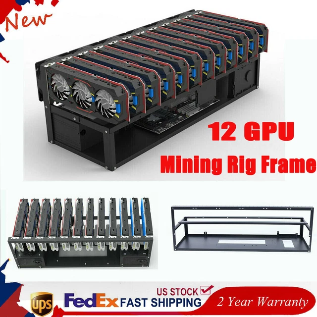 12 GPU OPEN Air Mining Rig Frame Computer Case With 6 Fan Position $23. ...