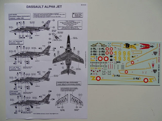 BERNA DECALS 1/48 Dassault Alpha Jet E Armée de l'Air EUR 10,00 ...