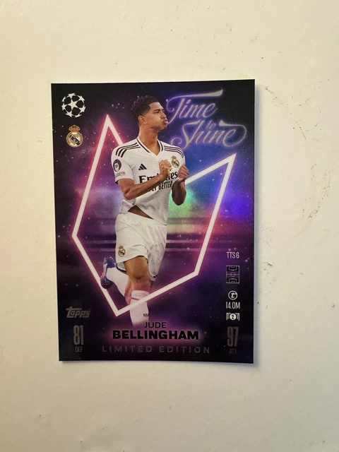 LIMITED EDITION JUDE Bellingham Match Attax 2024/2025 Time to Shine 24/ ...