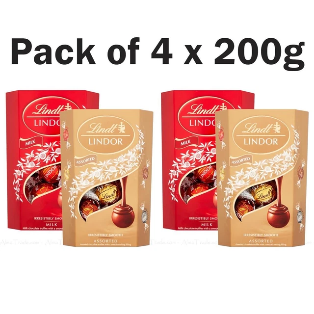 LINDT LINDOR MILK Assorted Mix Chocolate Balls Truffles Pack 4 x 200g £ ...