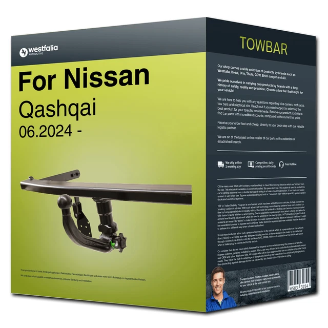 TOWBAR DETACHABLE ›FOR NISSAN Qashqai 06.2024- Westfalia NEW £352.92 ...