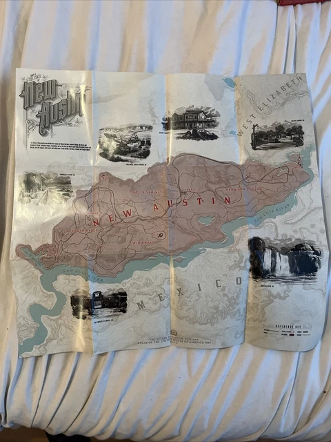 [MAP] RED DEAD Redemption 2 Map Of New Hanover & New Austin - MAP ONLY ...