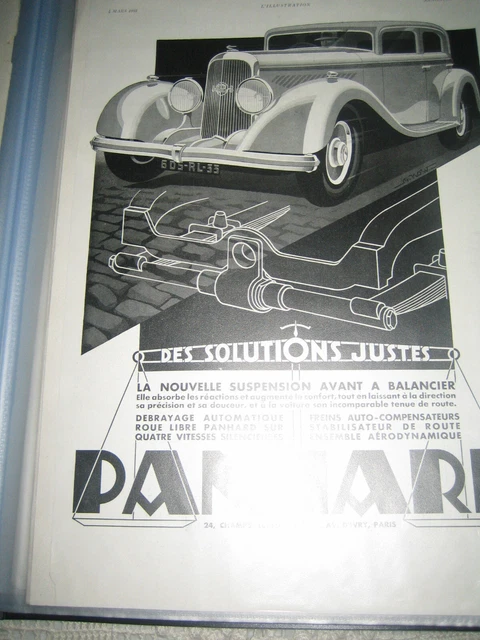 PUBLICITE DE PRESSE Panhard Annees 30 EUR 2,00 - PicClick FR