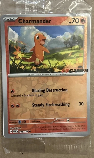CHARMANDER 004/165 POKEMON 151 EB GAMES Stamp Promo Sealed EUR 36,24 ...